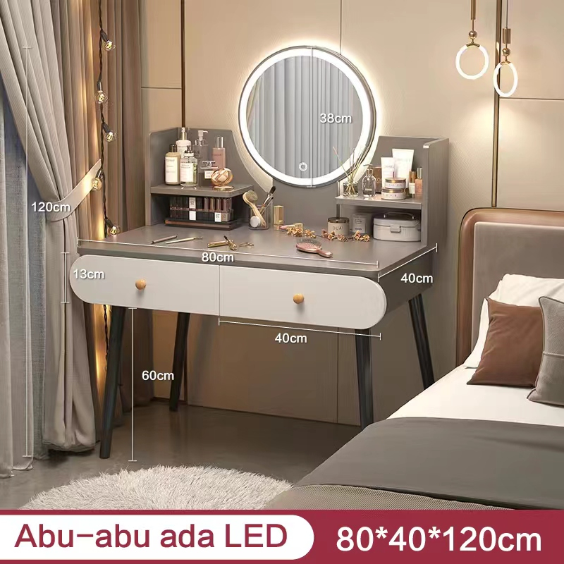 Jual Meja Rias Set Kursi Pita / Meja Rias Lampu LED/Meja Rias Aesthetic ...