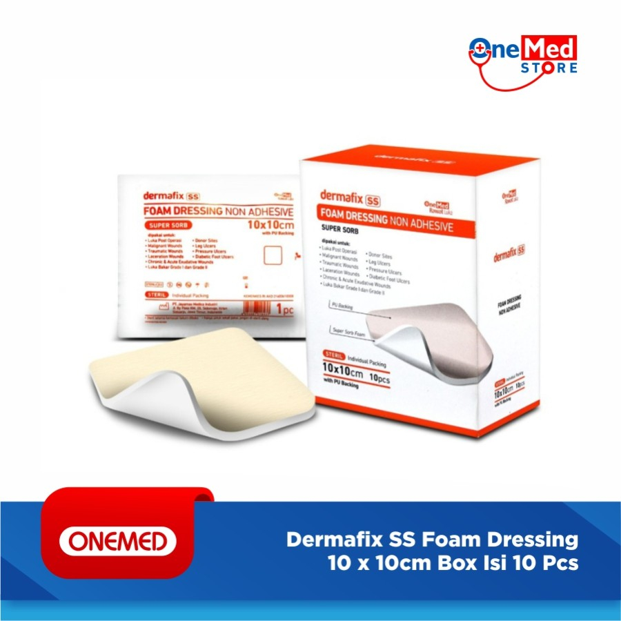 Jual Dermafix SS Foam Dressing 10 x 10cm OneMed Box Isi 10 Pcs SL ...