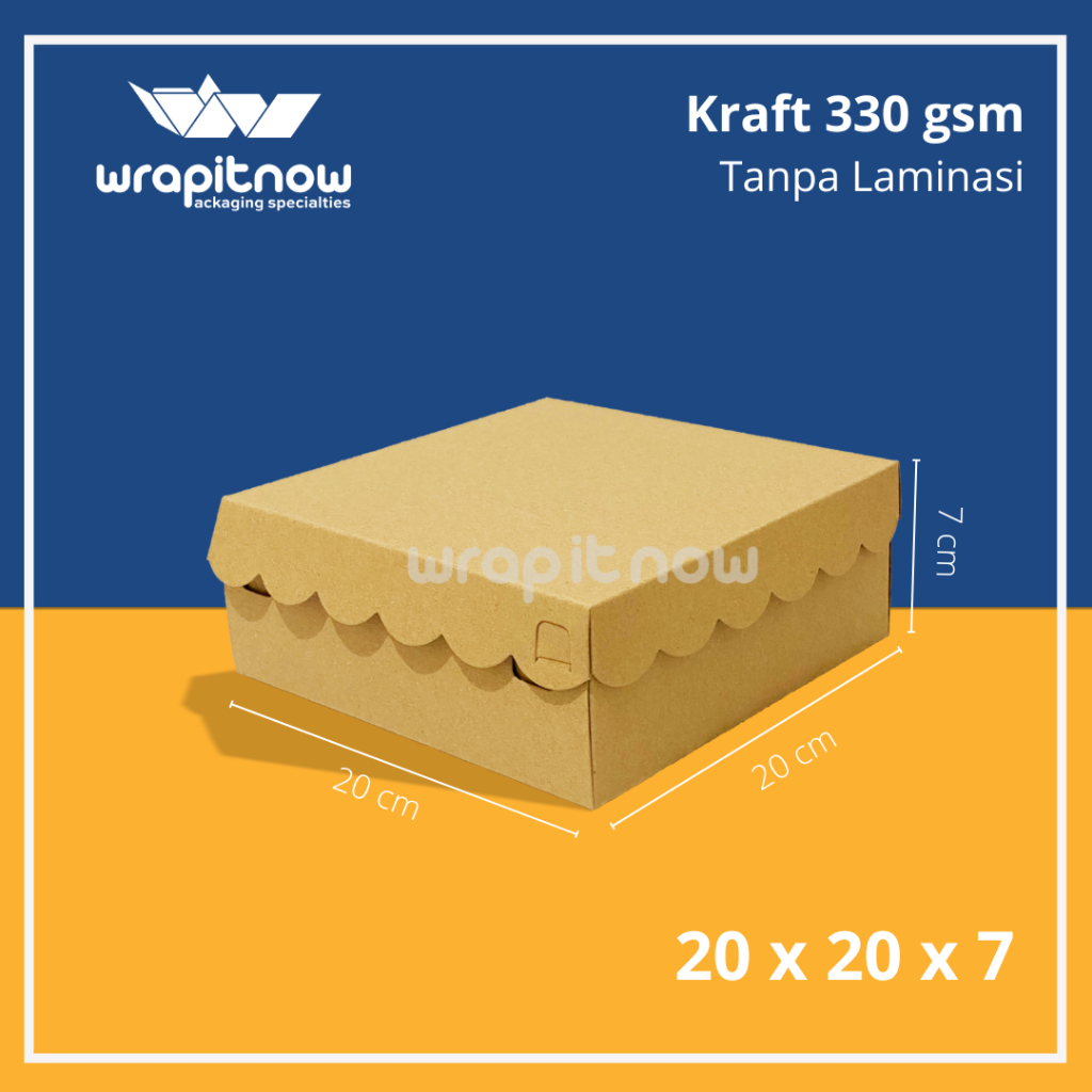 Jual Dus Nasi Kraft 18x18x7 Dus Nasi 20x20x7 Dus 22x22x7 Renda Dus ...