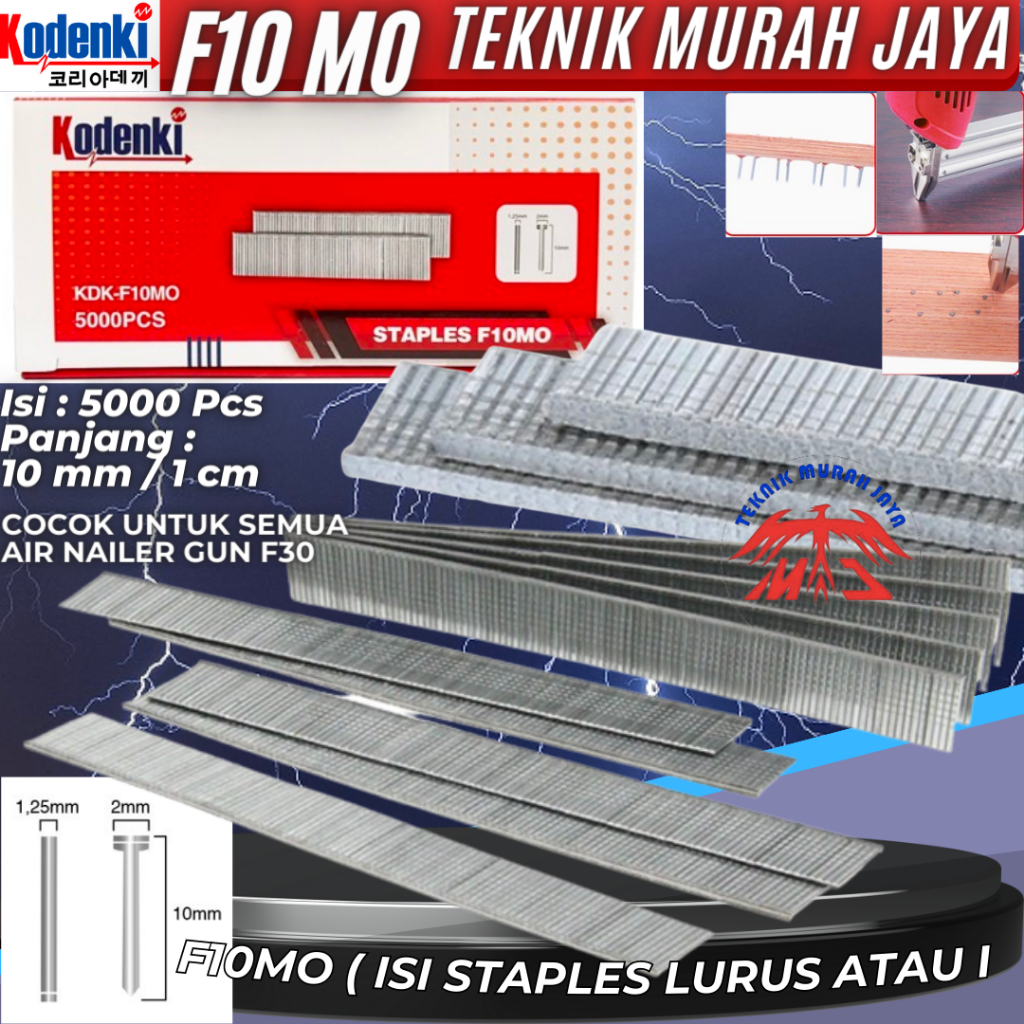 Jual KODENKI Isi Paku Tembak Angin Air Nailer Refill F10 Staples Gun 10 ...