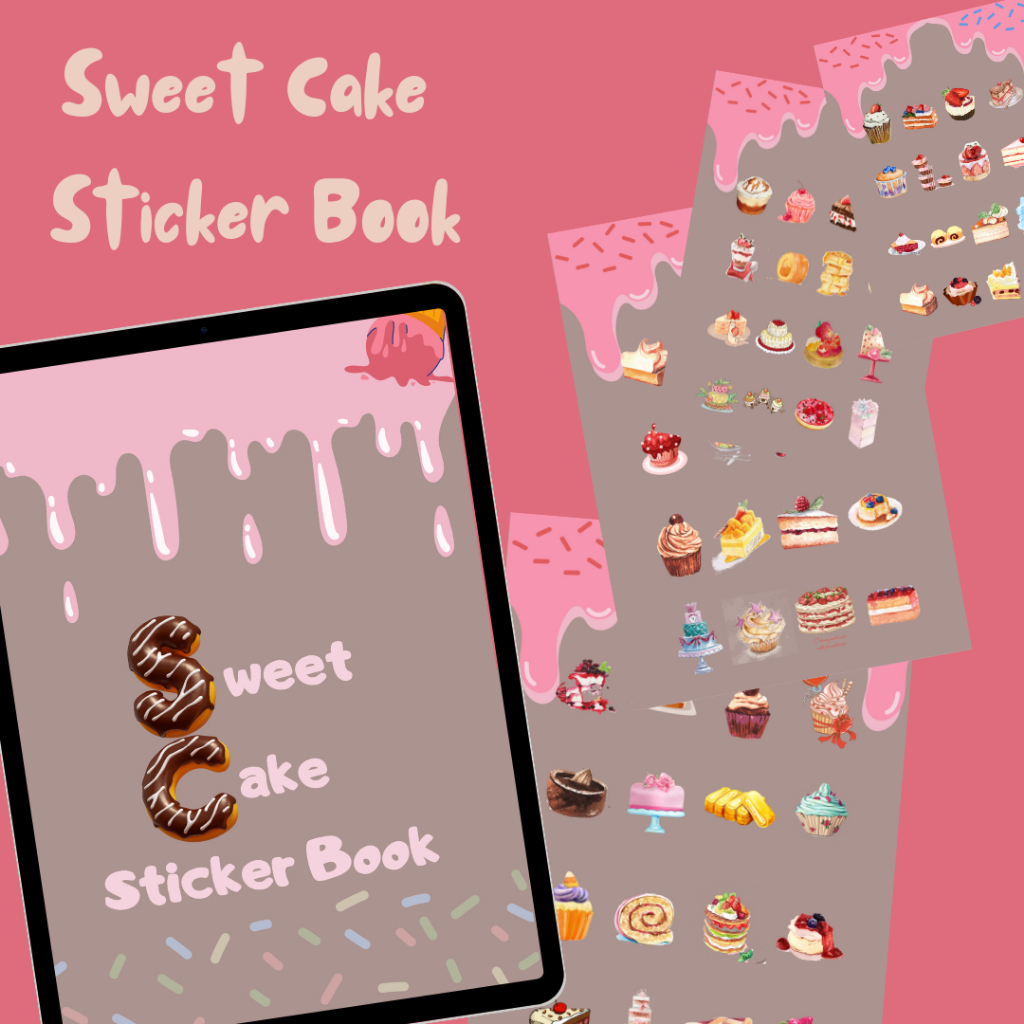 Jual Sticker Book cake for Goodnotes only --- Sweet Cake Sticker Book ...