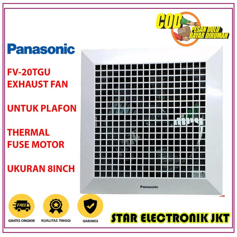 Jual PANASONIC EXHAUST CEILING FAN PLAFON FV-20TGU5 Ukuran 8 Inch ...