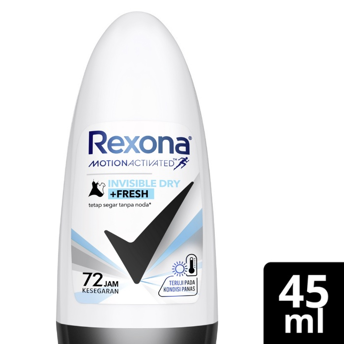 Jual Rexona Women Deodorant Roll On Antiperspirant Invisible Dry + Fresh Anti Noda 45Ml | Shopee ...