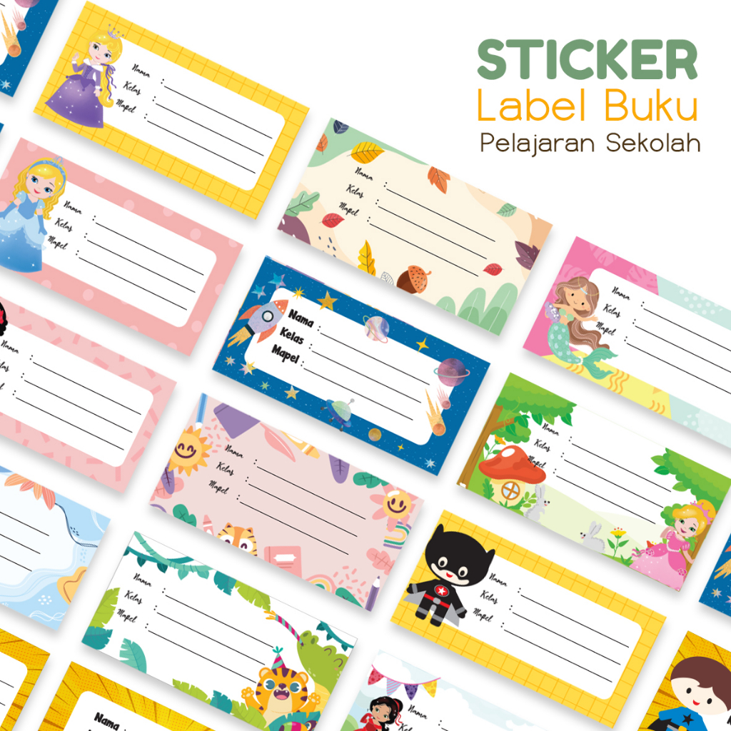 Jual Label buku pelajaran sekolah anak stiker mapel tanpa minimal order ...