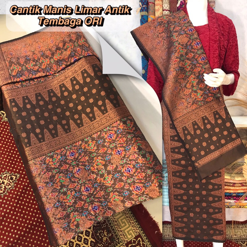 Jual Songket Cantik Manis Limar Antik Tembaga ORI-Asli Tenun Tangan ...