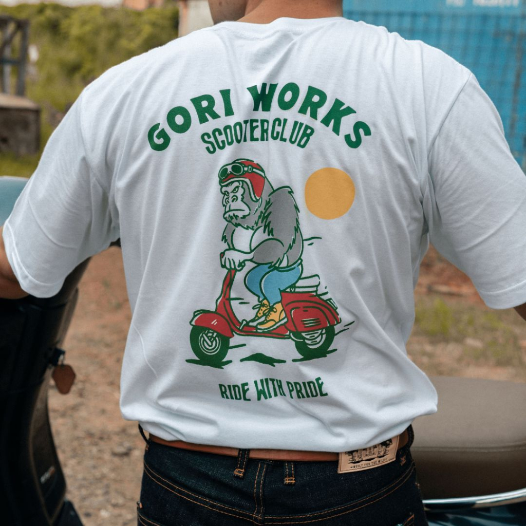 Jual Gori Works Scooter Tees White Shirt | Shopee Indonesia