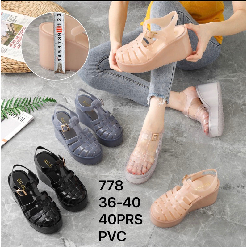 Jual 778 Sendal korea kekinian bahan PVC kualitas premium size 36-40 ...