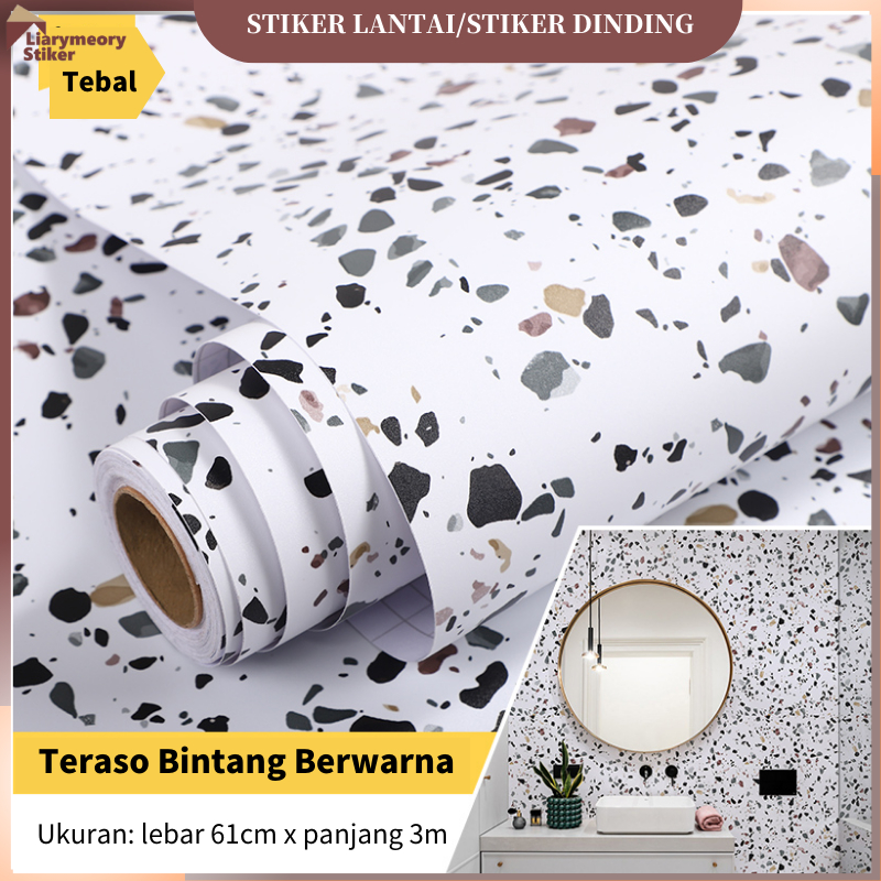 Jual Sticker Lantai Kamar Mandi Motif Marmer PVC 3M Stiker Dekorasi ...