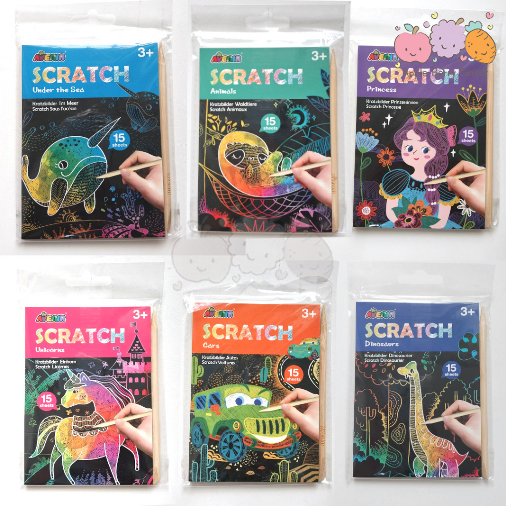 Jual Avenir Mini Scratch Book 15 sheets menggambar menggores anak 3 ...