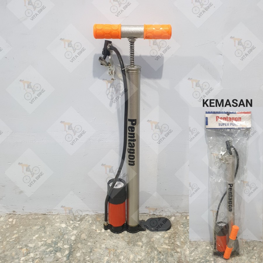 Jual Pompa Tabung Angin Sepeda Motor Mobil Bola Balon Pentagon Besi ...