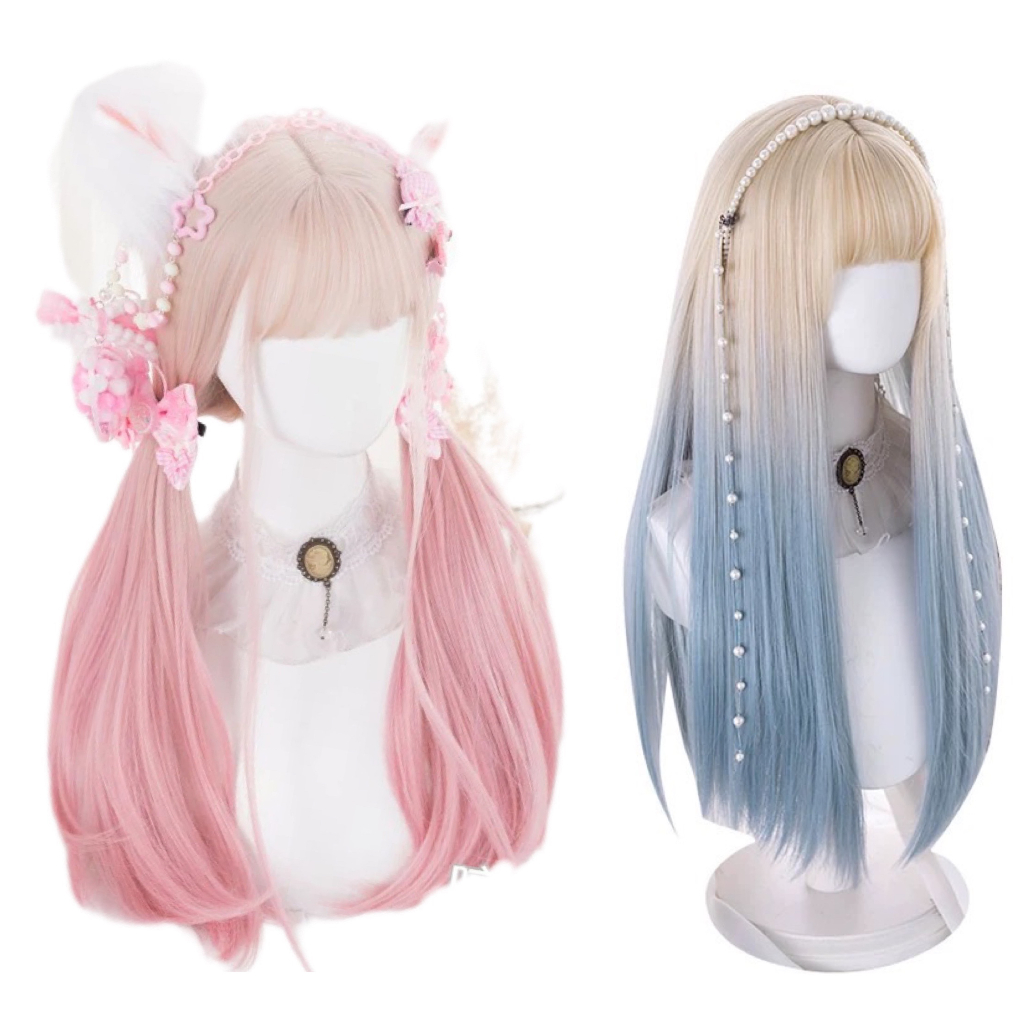 Jual H133 Full Korean Wig Blonde Ombre | Shopee Indonesia