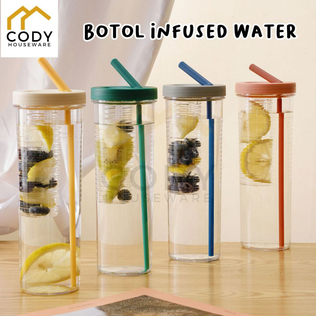 Jual CODY Botol Minum Infused Water Tumbler Saringan Buah Free Sedotan ...
