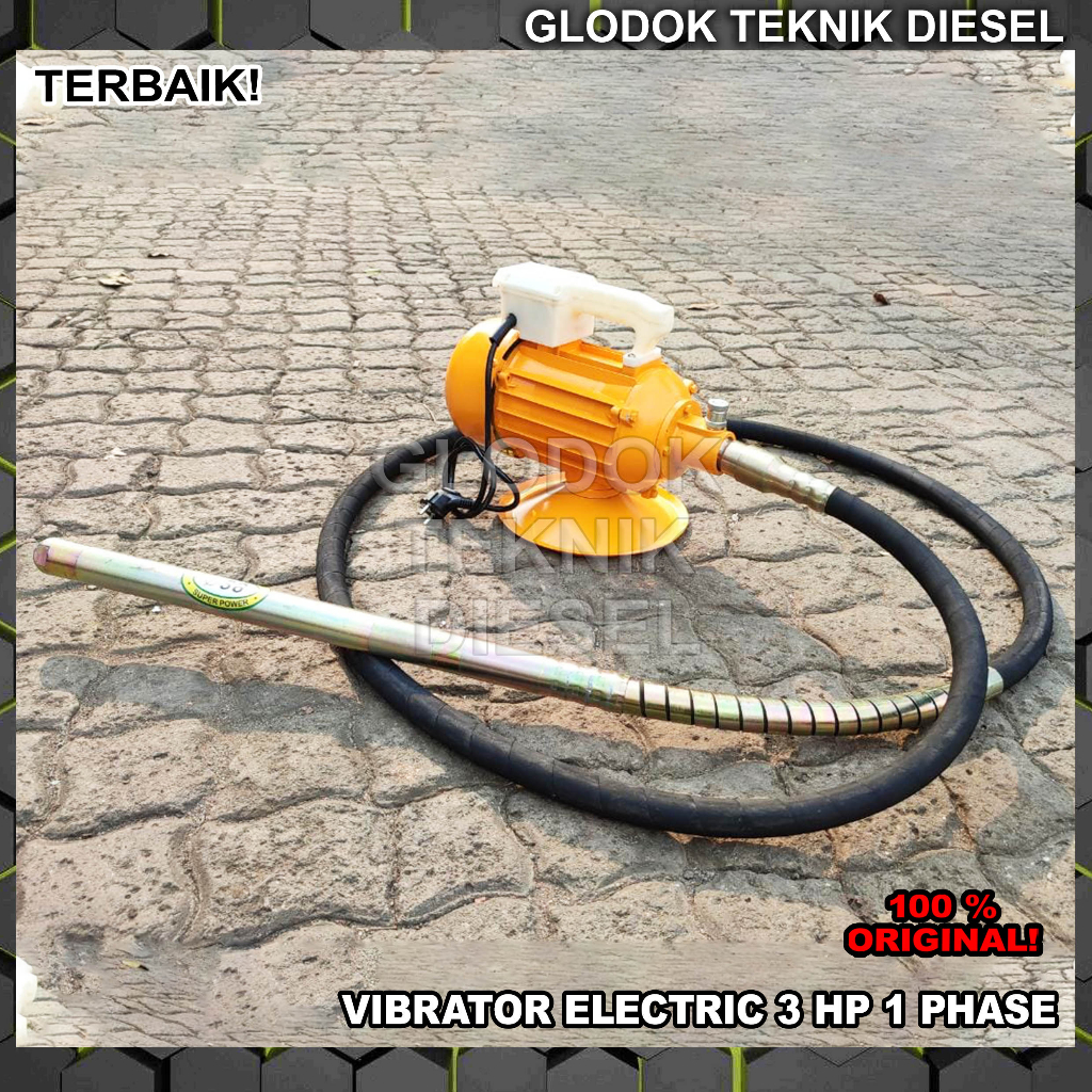 Jual Concrete Vibrator Electric 3 HP 1 Phase Tigon Model Colok Listrik Cor Beton 3HP ORIGINAL ...