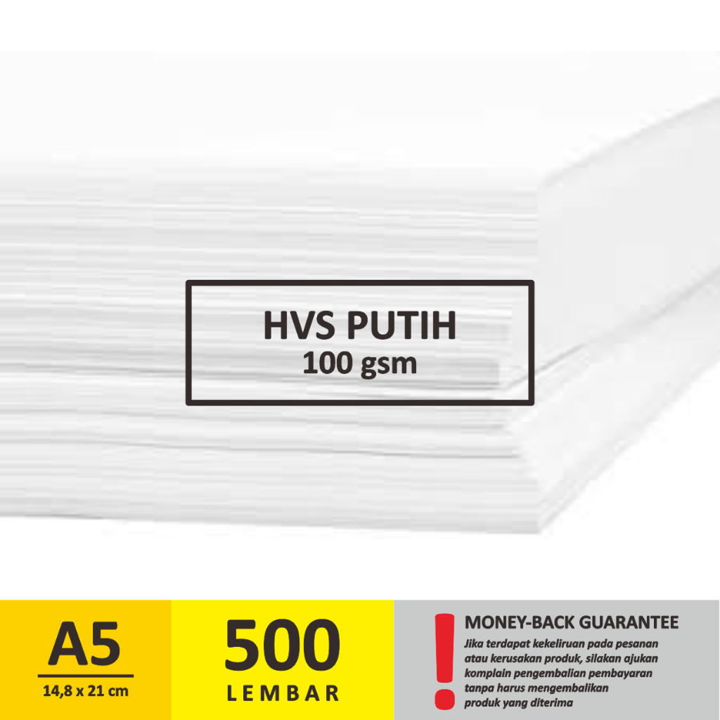 Jual KERTAS A5 HVS Putih 100 gsm 500 Lembar | Shopee Indonesia