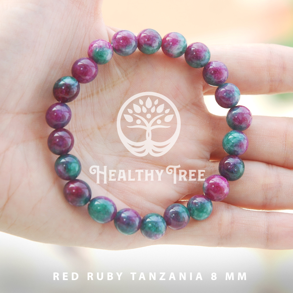Jual Gelang Batu Natural Kristal Tanzania Ruby In Zoisite (Anyolite ...