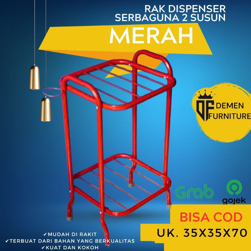 Jual RAK DISPENSER MULTIFUNGSI 2 SUSUN | RAK BESI SERBAGUNA - MERAH ...
