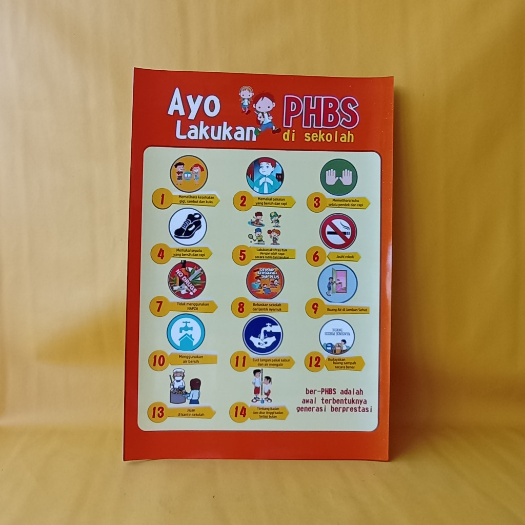 Jual Poster Sekolah | Poster Ayo Lakukan PHBS di Sekolah | Poster PHBS ...