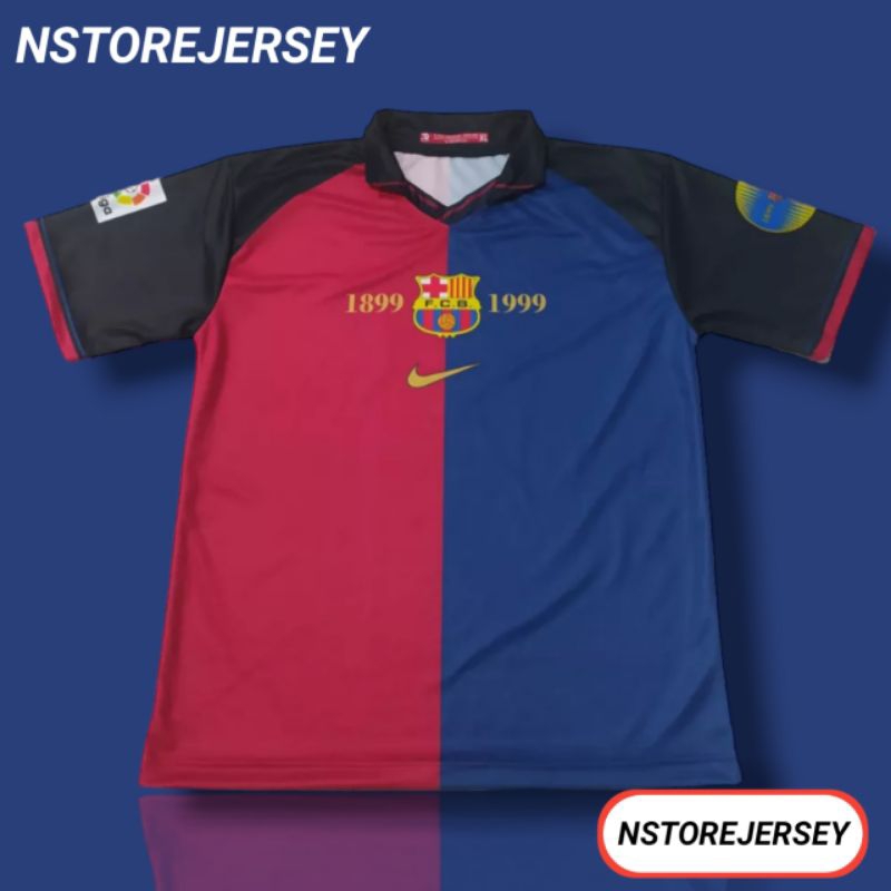 Jual JERSEY FC BARCELONA RETRO HOME KIT 1999 - 2000 | Shopee Indonesia