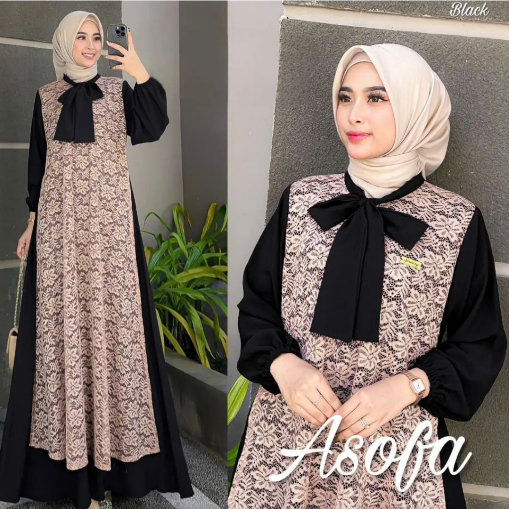 Jual GAMIS WANITA TERBARU ASOFA DRESS BL BAHAN KAIN CRINKLE AIRFLOW MIX ...
