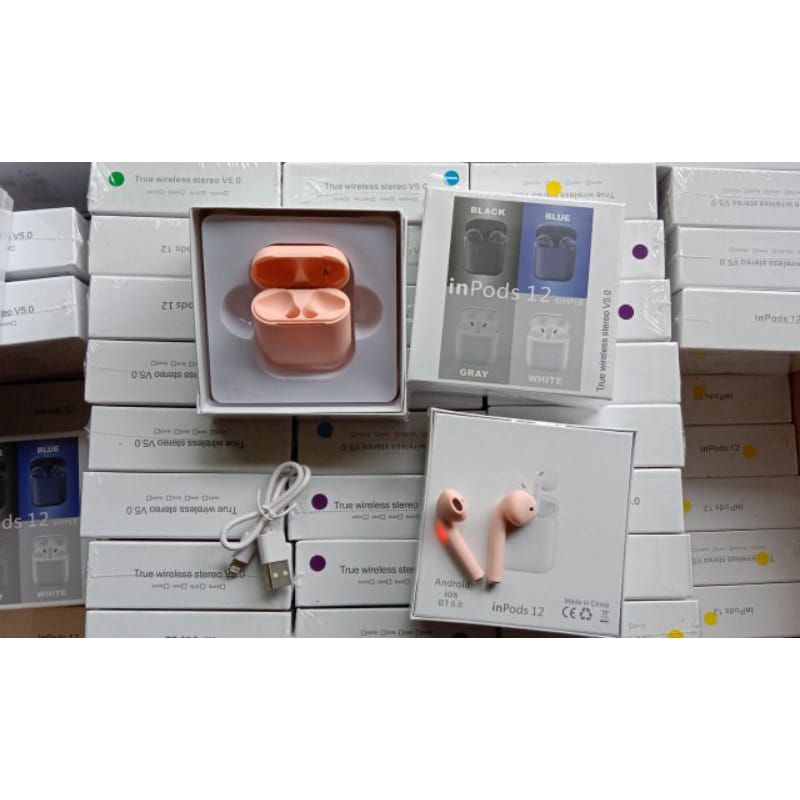 Jual inpod 12 headset Bluetooth wireless all colour series earphone ...