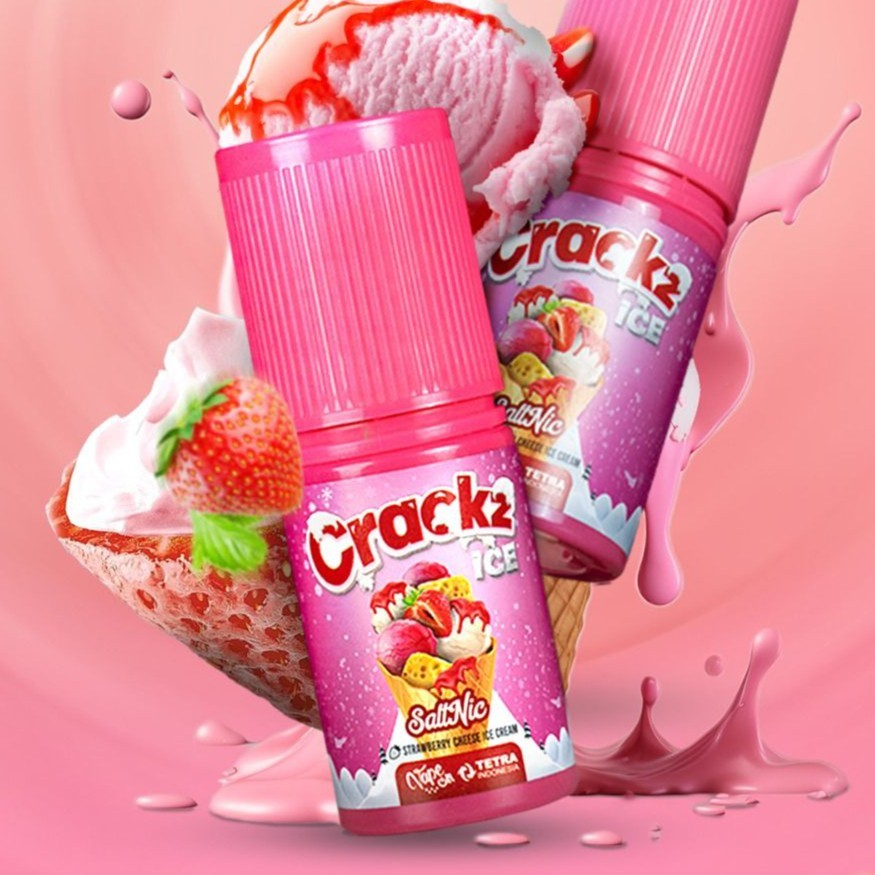 Jual Crackz Ice V7 Strawberry Cheese Ice Cream 30ML 25MG 50/50 Cukai ...