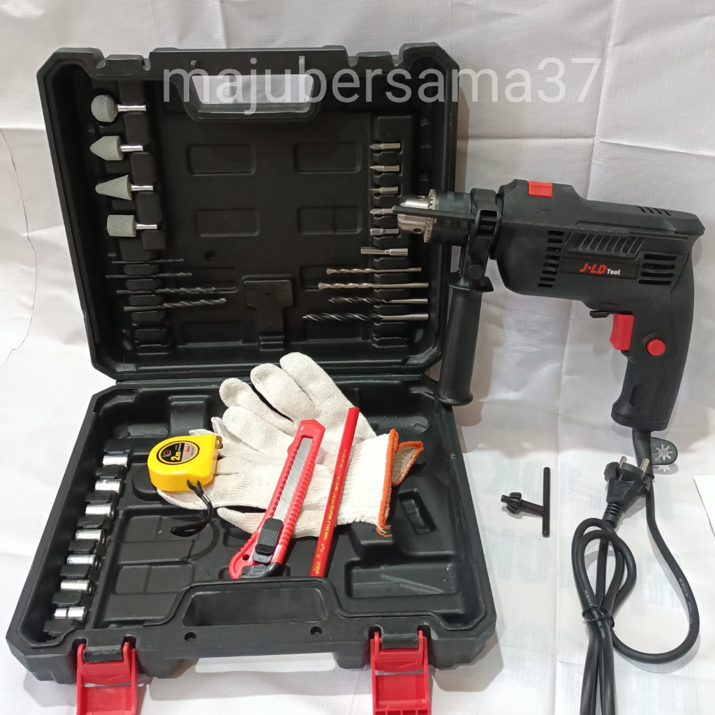 Jual Mesin bor tembok jld 13mm j8013 bor listrik lengkap koper komplit ...