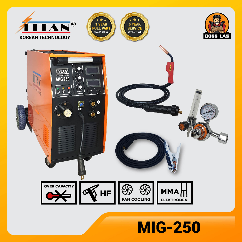Jual TITAN Mesin Las MIG/MAG 250A 220V 2in1 / Welding Machine 250A 1Ph ...