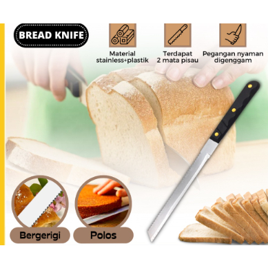 Jual Alat Potong Cake Iris Kue Tajam Double Sided Polos dan Bergerigi ...