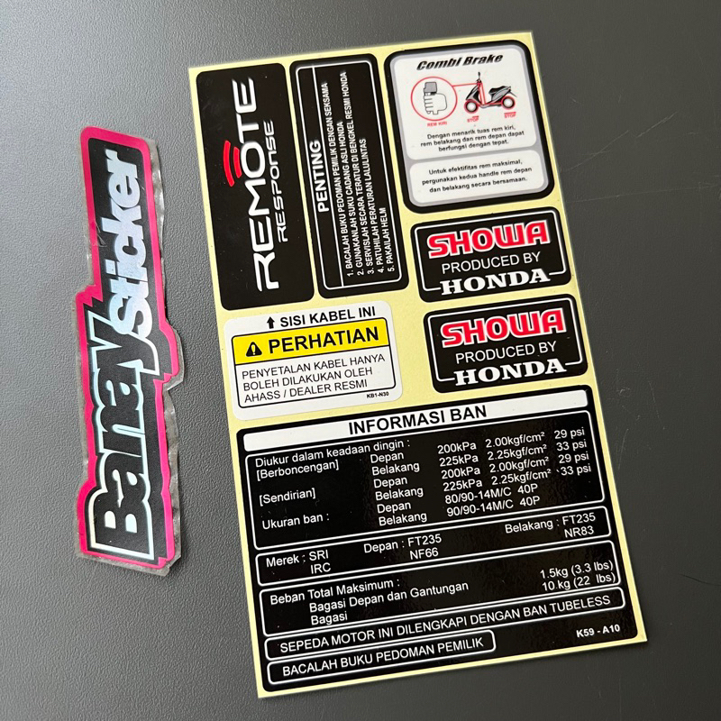 Jual Stiker Sticker PENTING PERINGATAN HONDA Matic Set | Shopee Indonesia