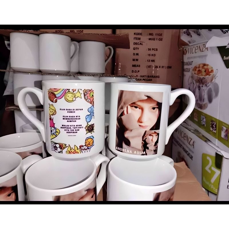 Jual [BISA COD] Cetak Mug Gelas Custom Express Tanpa PO Langsung Jadi ...