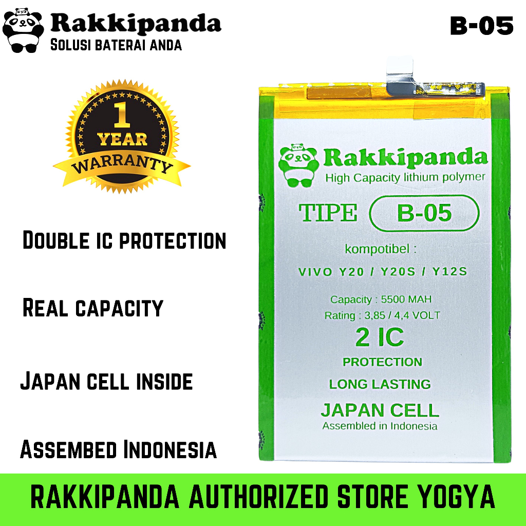 Jual Baterai Batrai Batre Battery Rakkipanda B05 B-05 Vivo Y12S / Y20 ...