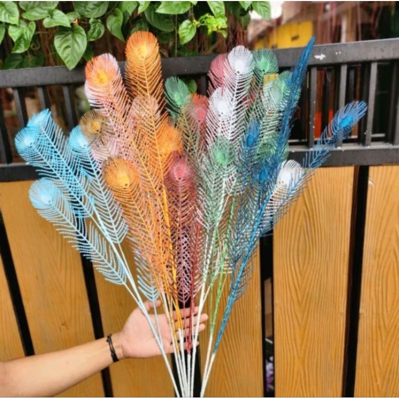 Jual Daun Merak Rainbow Daun merak Artificial Tinggi 95Cm | Shopee ...