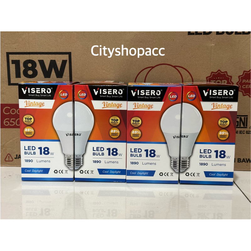 Jual VISERO VINTAGE 18W / 18 Watt Lampu Bohlam Led Bulb E27 Putih | Shopee Indonesia