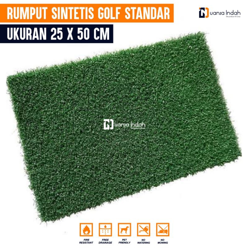 Jual RUMPUT SINTETIS TYPE GOLF STANDAR UKURAN 25x50 CM | Shopee Indonesia