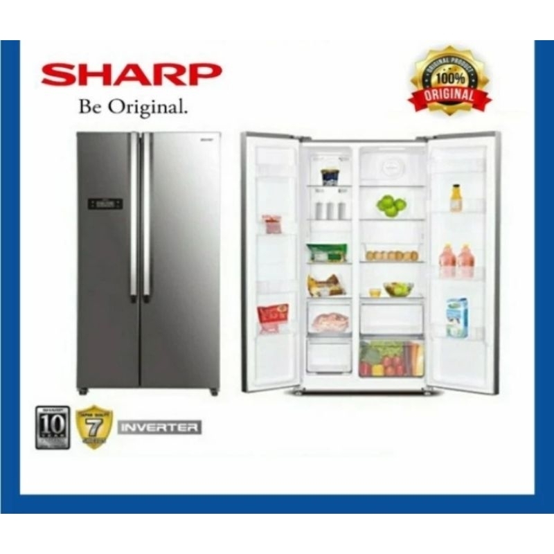 Jual (Khusus Wilayah Kota Palembang) KULKAS SIDE BY SIDE SHARP 2 Pintu (524 LITER) SJ-IS60M-SL ...