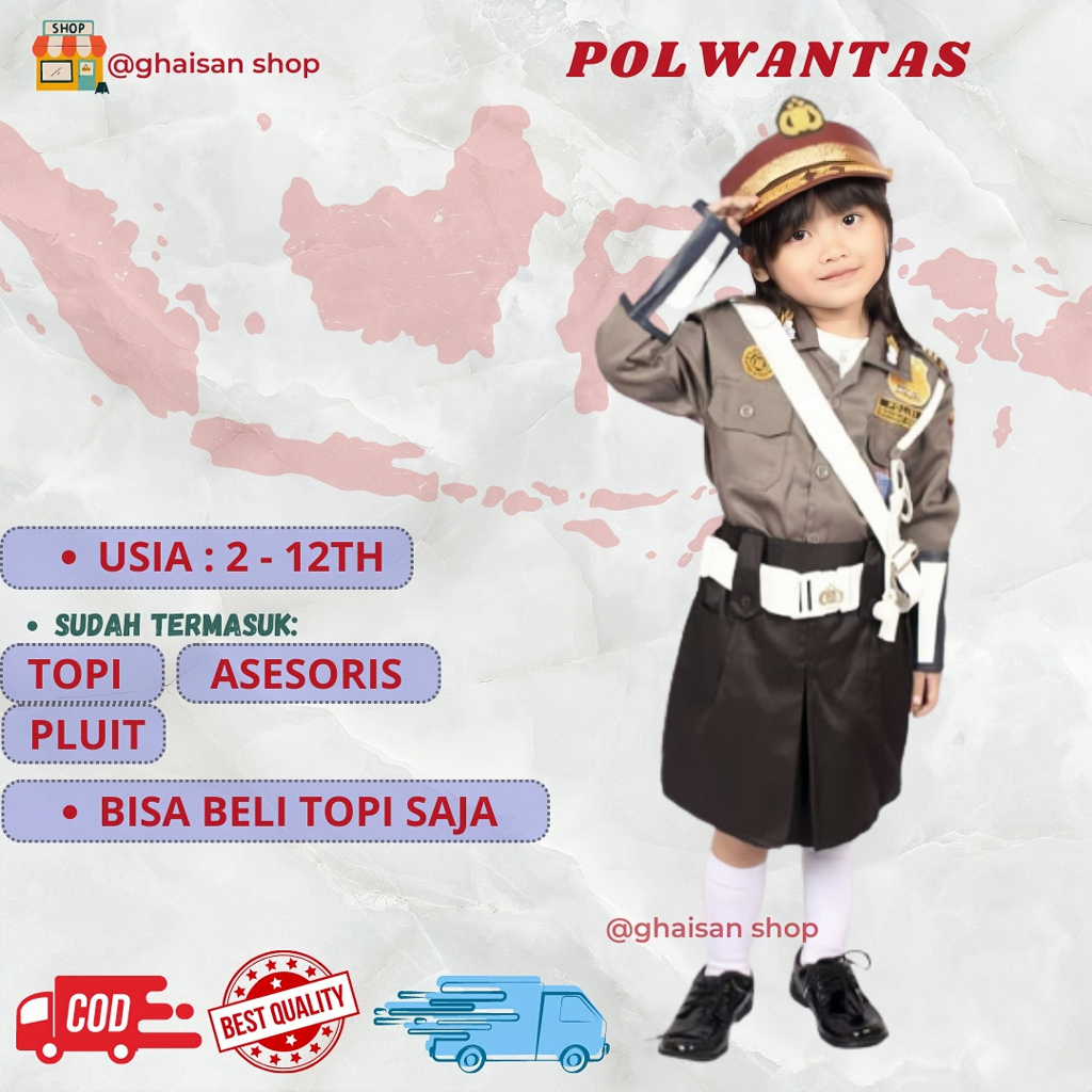 Jual Baju seragam polwan anak | baju profesi | kostum polwan cilik ...