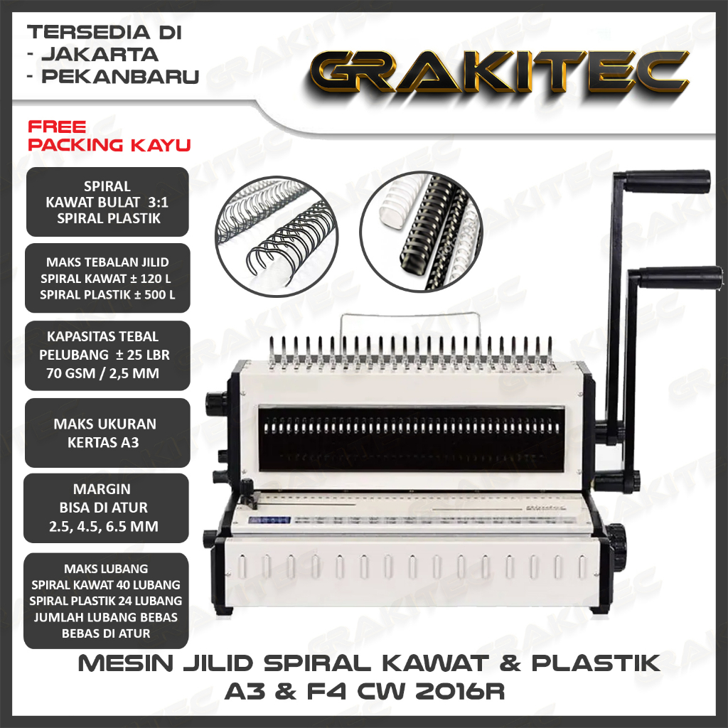 Jual Mesin Jilid Spiral CW2016R Kombinasi Kawat 3:1 Bulat & Jilid ...