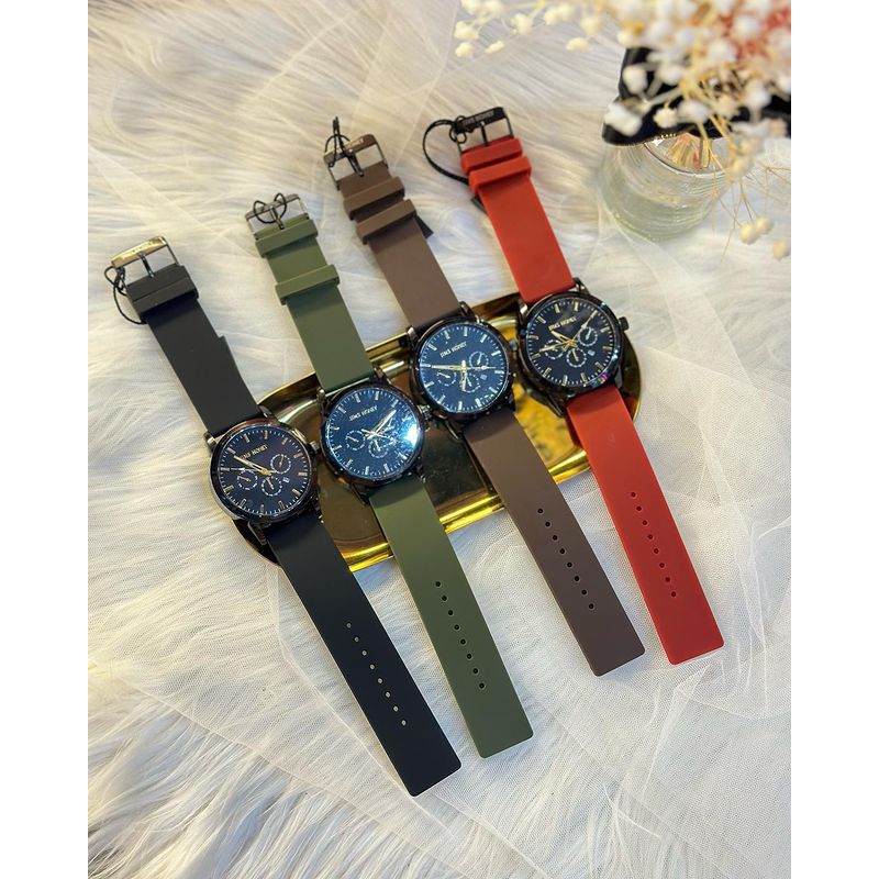 Jual jam tangan pria wanita tali karet lingkar besar free box jimshoney ...
