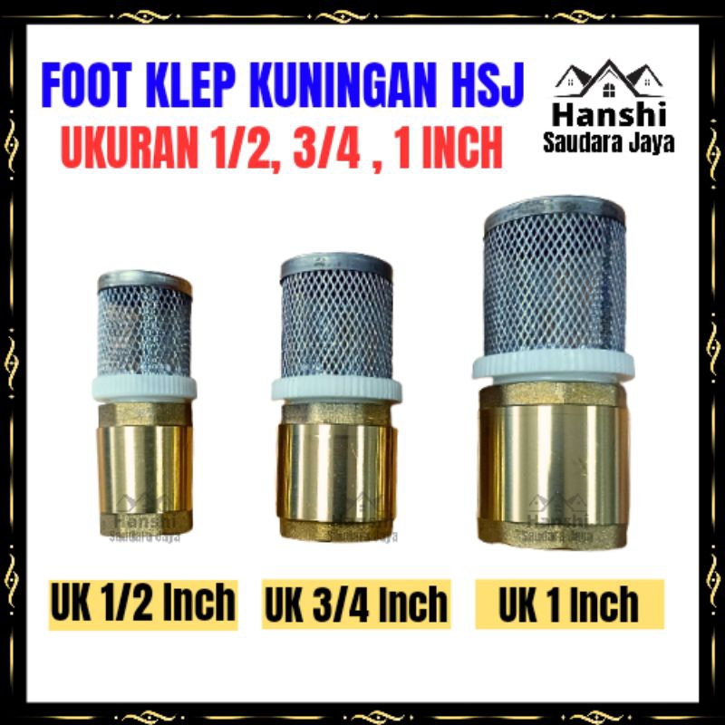 Jual Foot Klep Kuningan 1/2" 3/4" 1" inch Foot Valve Tusen Klep ...