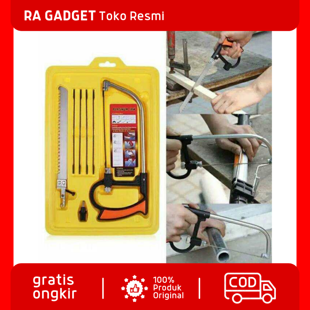 Jual Gergaji Tangan Multifungsi Set Pemotong Kayu Besi / Gergaji Geraji ...