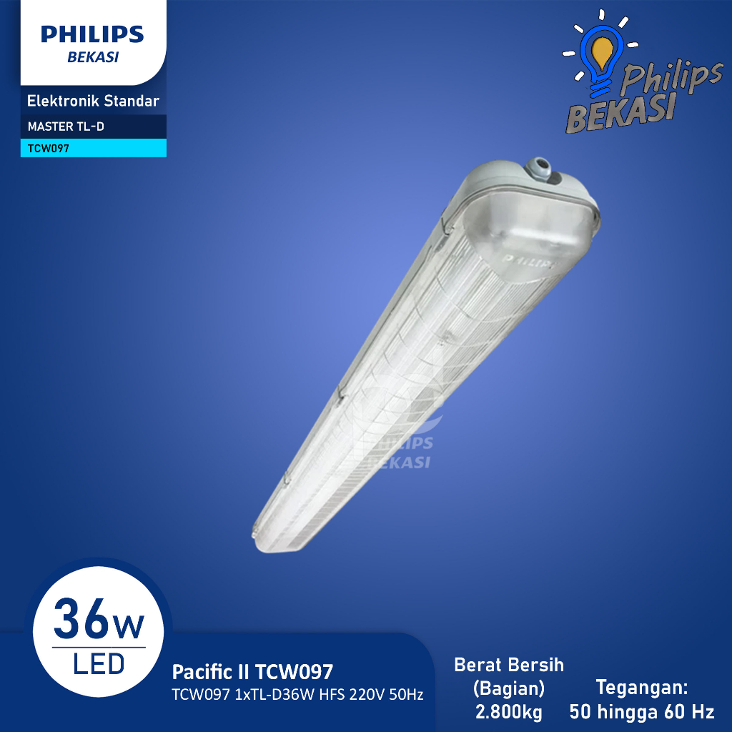 Jual Philips Lampu Weatherproof TCW097 1xTL-D 36 Watt 220V IP65 ...