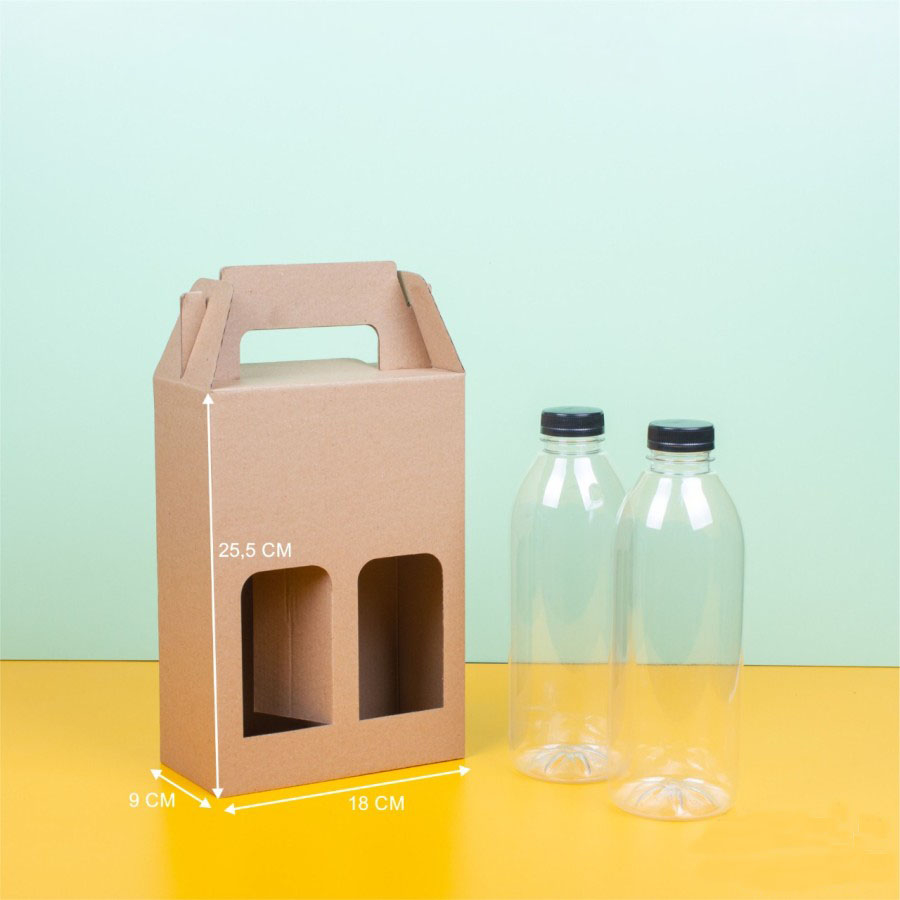 Jual ( 10 pcs ) Box Kardus Jinjing 2 Botol Kale 1 Liter Packaging ...