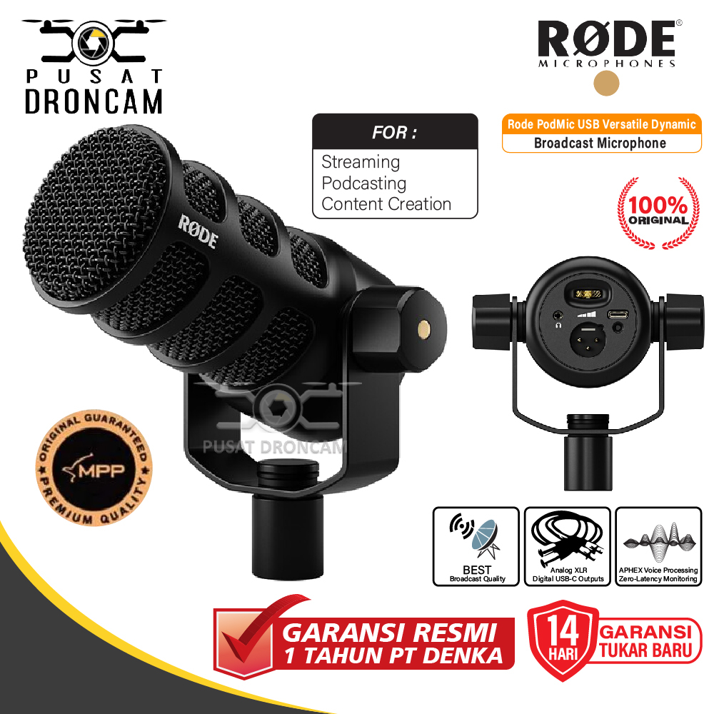 Jual Rode PodMic USB Versatile Dynamic Broadcast Microphone Pod Mic Ori | Shopee Indonesia