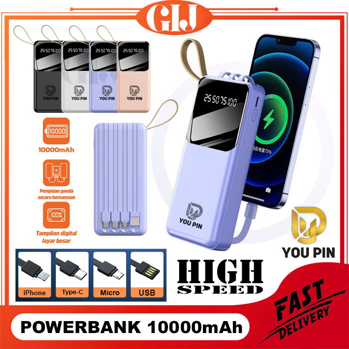 Jual YOU PIN Powerbank 10000mAh 4 in 1 Full LED Display Portable Fast ...