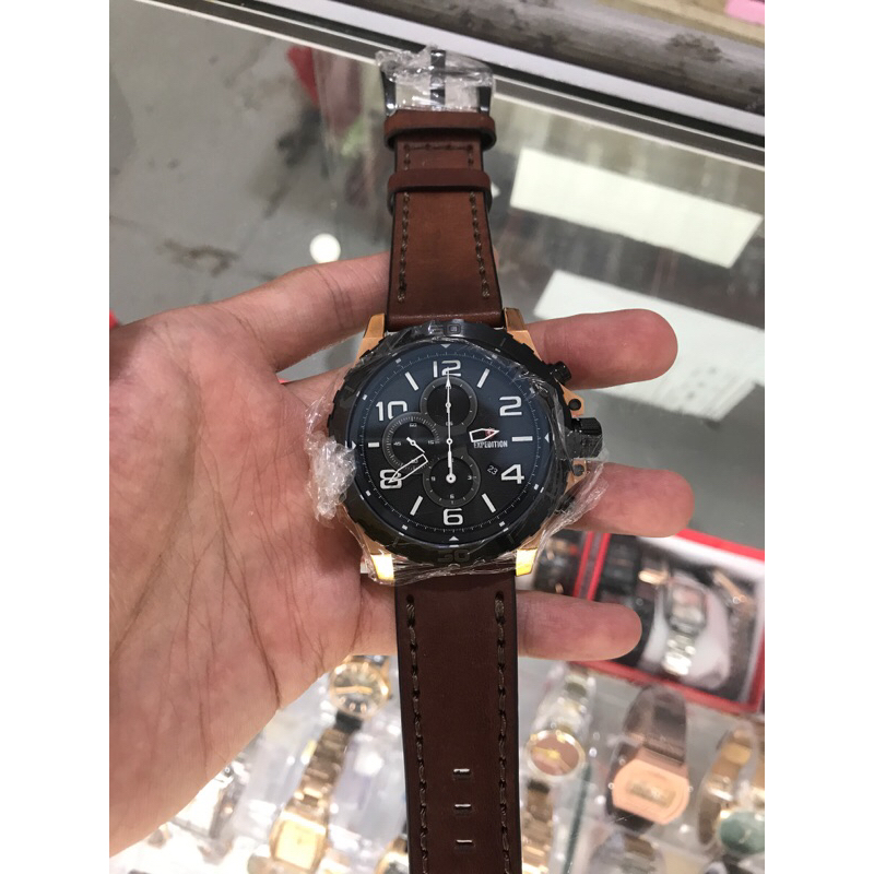 Jual jam kulit chronograph cowok original | Shopee Indonesia