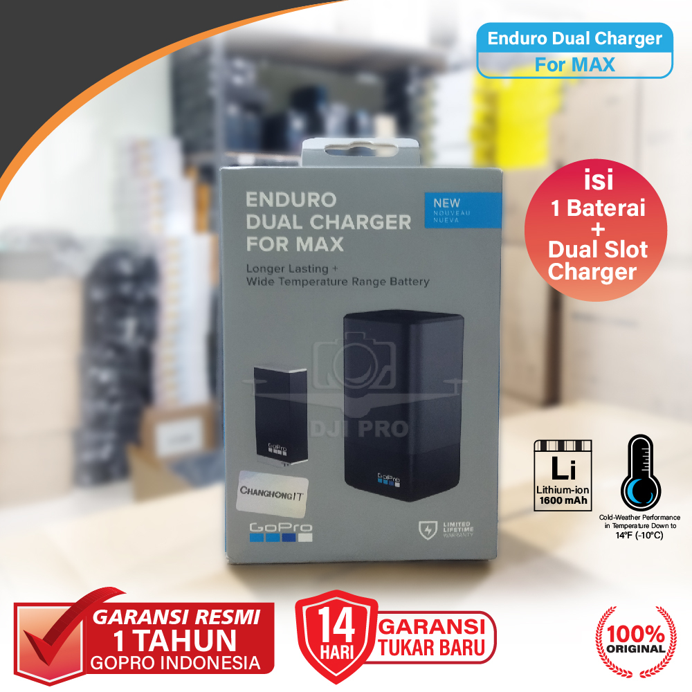 Jual GoPro MAX Dual Battery Charger + Enduro Baterai Go Pro Original ...