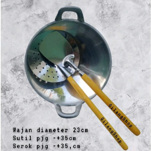 Jual Wajan ukuran 10 sutil serok set isi 3 pcs | Shopee Indonesia