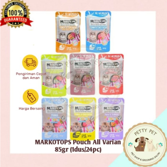Jual Makanan Kucing MARKOTOPS Pouch / Cat Wet Food Sachet 85 Gram ...