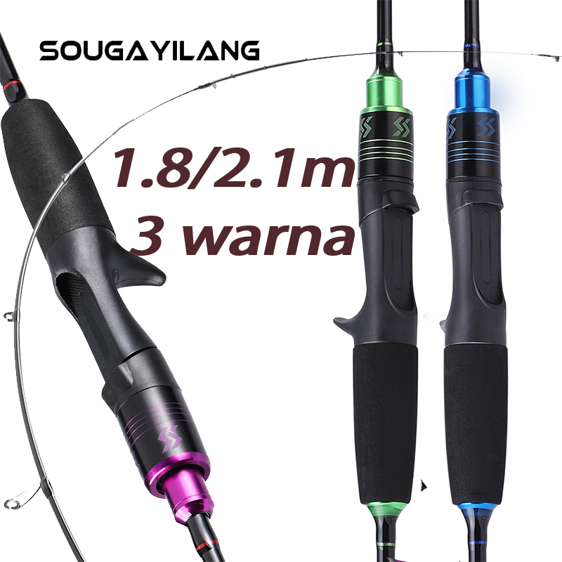 Jual Sougayilang joran pancing 1.8/2.1m 2 bagian hijau/biru joran casting joran spining Hijau ...