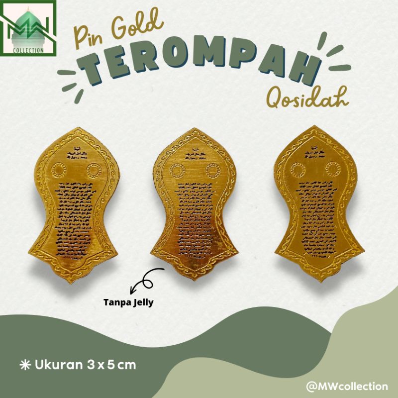 Jual PIN GOLD TEROMPAH QOSIDAH 5x3cm (KUNINGAN), Bros Terompah Qosidah ...